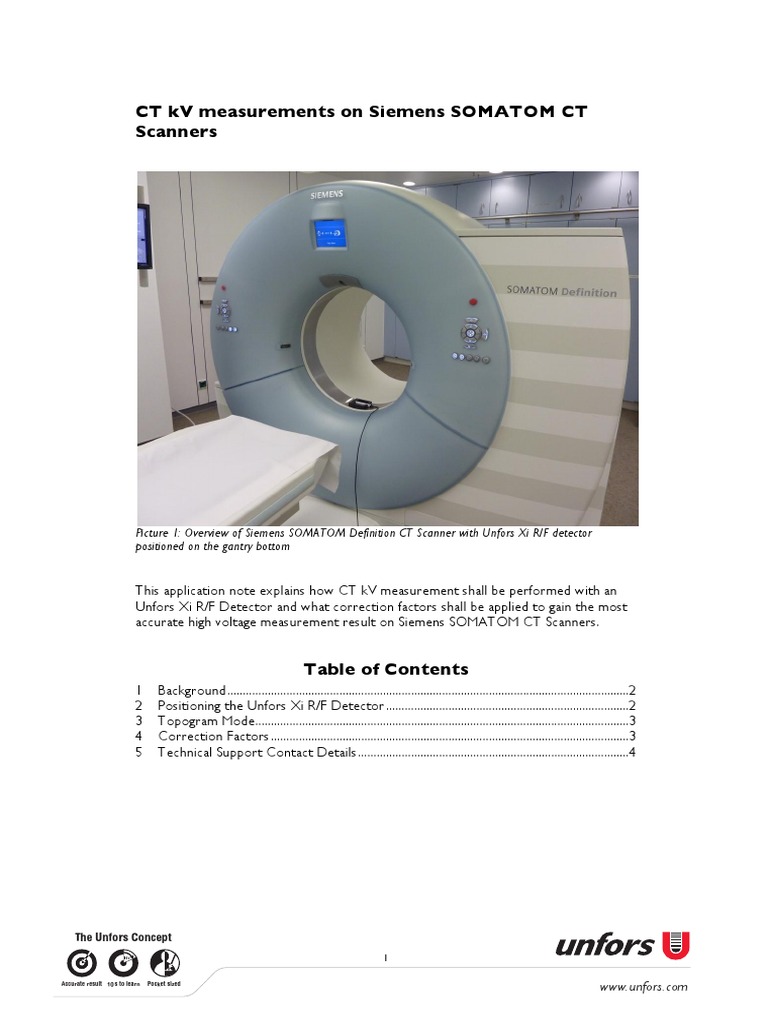 Siemens Application Note CT KV Measurement Somatom | PDF | Ct Scan ...