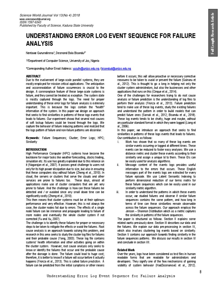Understanding Error Log Event Sequence f | PDF | Cluster Analysis ...