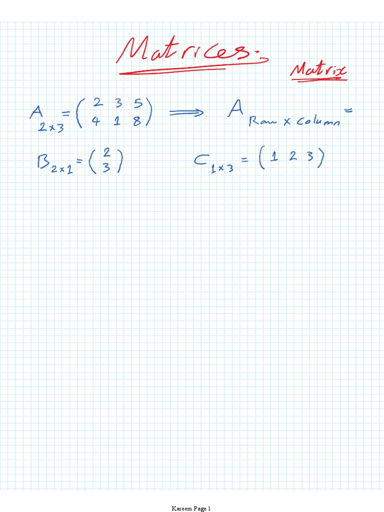 Matrices 1 | PDF