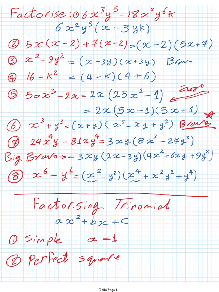 Factorisation 4 | PDF