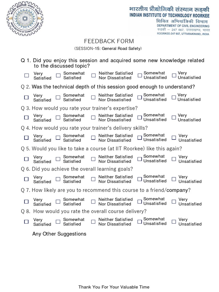 Feedback Form S15 | PDF