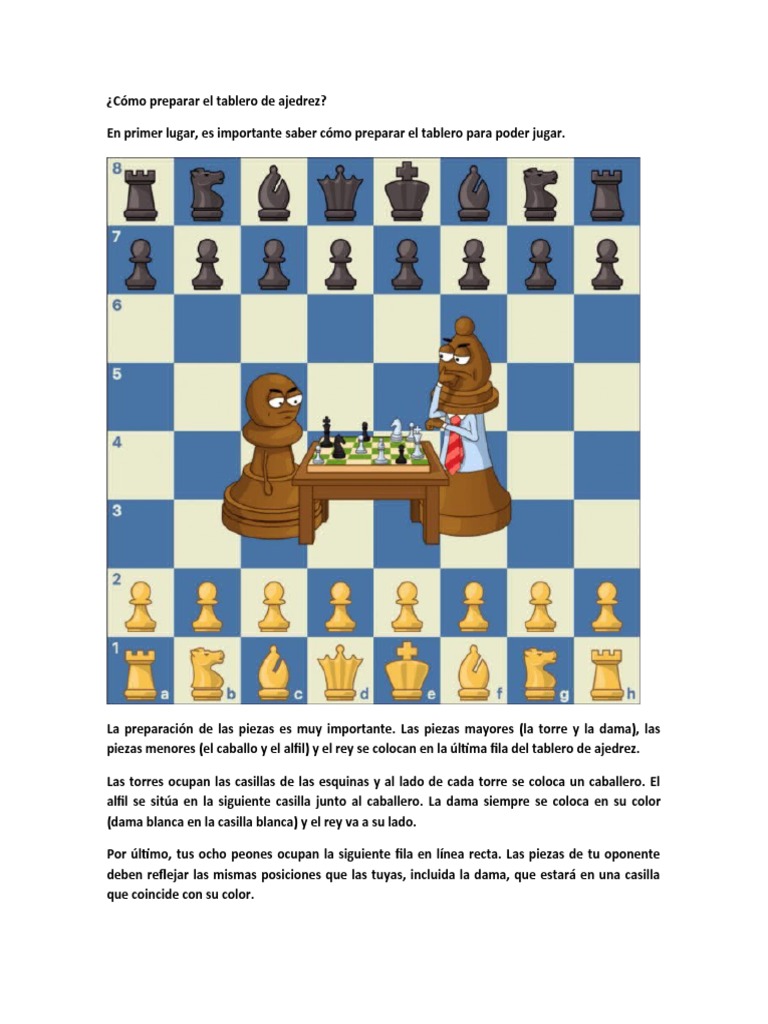 Cómo Preparar El Tablero de Ajedrez | PDF | Ajedrez | Juegos de mesa