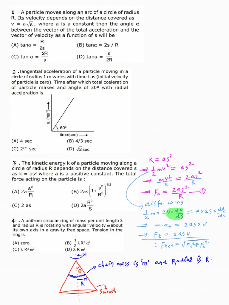 Circular Motion DPP#1 Solution | PDF