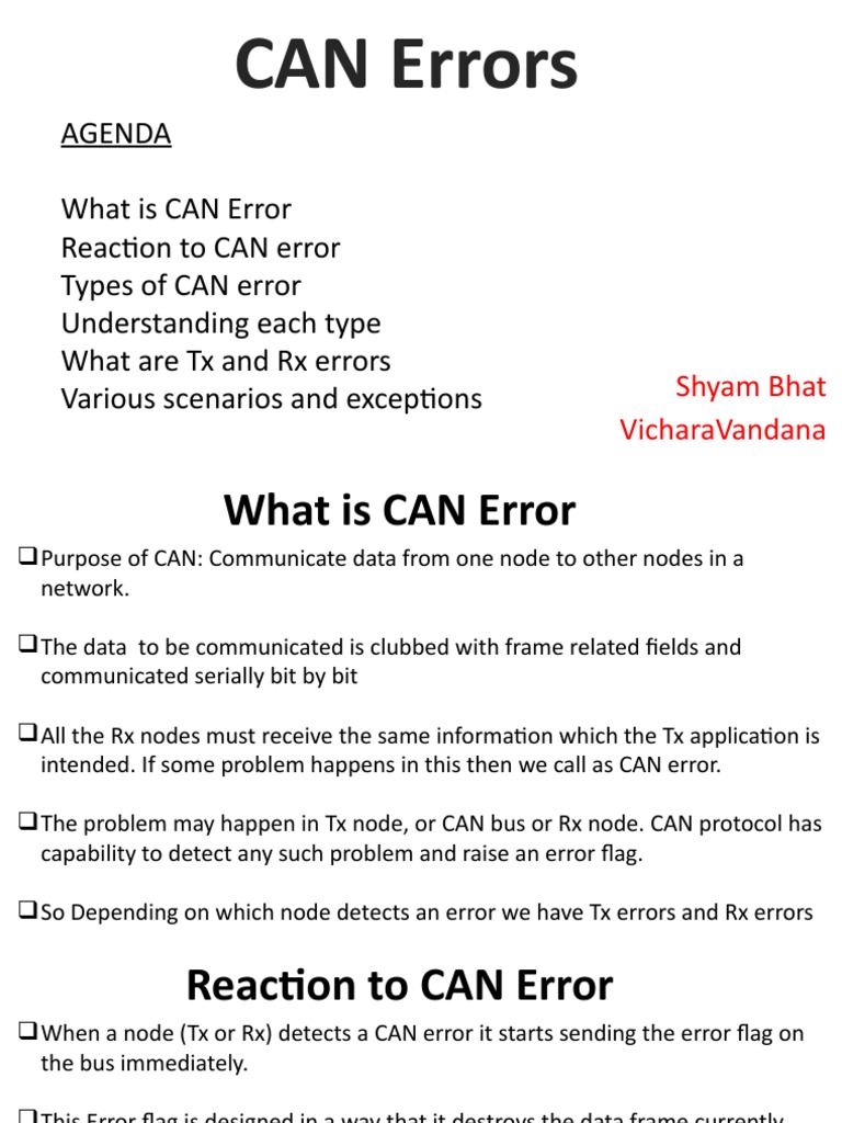 CAN Errors | PDF | Network Protocols | Data Transmission