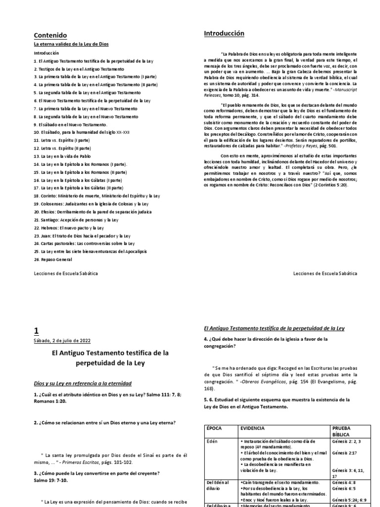 Escuela Sabatica Pdf Diez Mandamientos Jesús