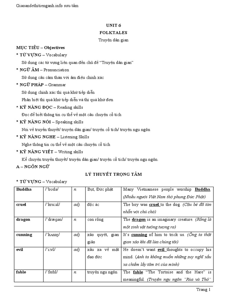 Unit 6 - Folktales | PDF