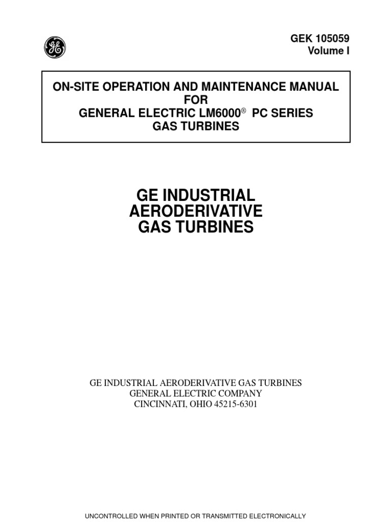 LM6000 PC O&M - GEK 105059 CHG 06 | PDF | Gas Turbine | Turbine