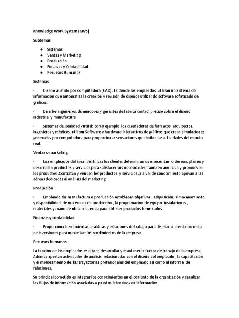 Knowledge Work System | PDF