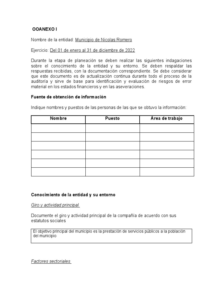 ANEXO I Formato | PDF | Contabilidad | Contralor