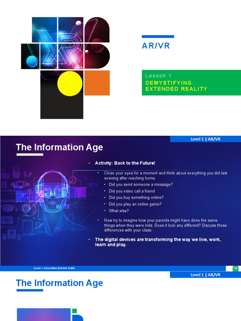 Module 1 Lesson 1 Demystifying XR | PDF | Augmented Reality | Virtual ...