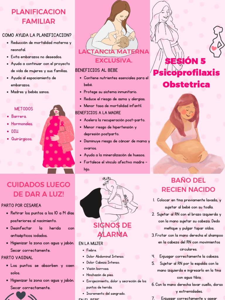 Folleto Sobre La Prevención Del Cáncer de Mama Ilustrado Moderno Rosa ...