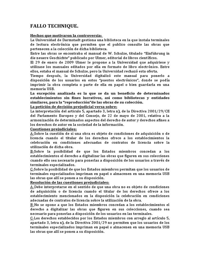 Fallo Technique | PDF