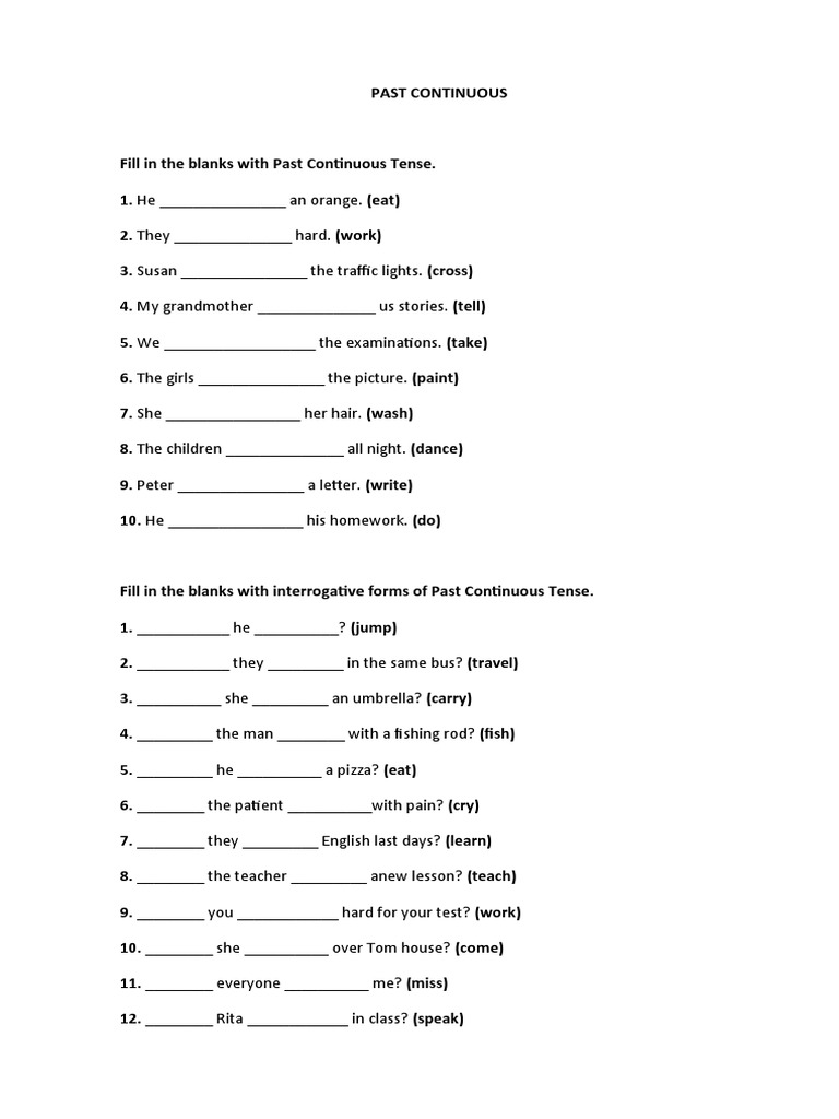 Past Continuous | PDF