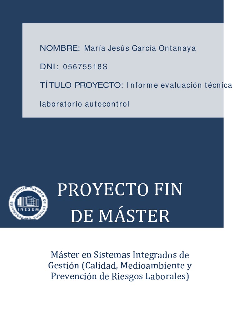 Proyecto Fin de Máster Con Anejos, Indice, Bibliografía, Webgrafía y Valoración Mjgo | PDF ...