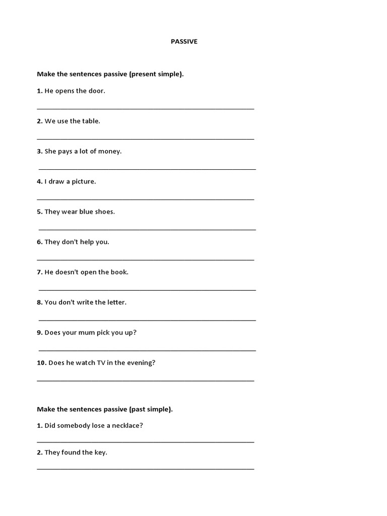 Passive Present, Past and Future | PDF