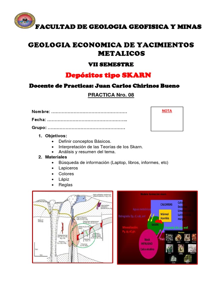 PRACTICA NRO. 08 DEPOSITOS TIPO SKARN | PDF | Ciencias de la Tierra ...