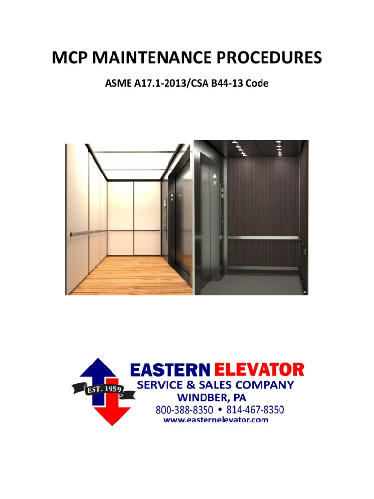 MCP-Maintenance-Procedures Rev1 - 072019 | PDF | Elevator | Relay