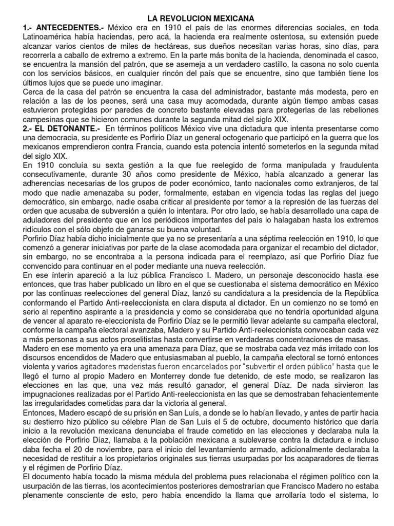 La Revolucion Mexicana | PDF | revolución mejicana | México