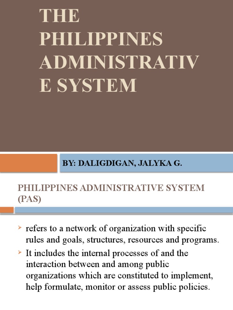 The Philippines Administrative System Daligdigan Jalyka G | PDF ...