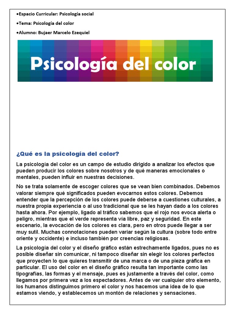 Qué Es La Psicología Del Color | PDF | Color | Sicología
