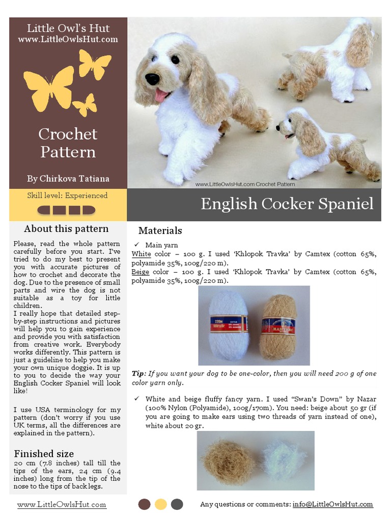 Cocker Spaniel Crochet Pattern Guide | PDF | Crochet | Screw