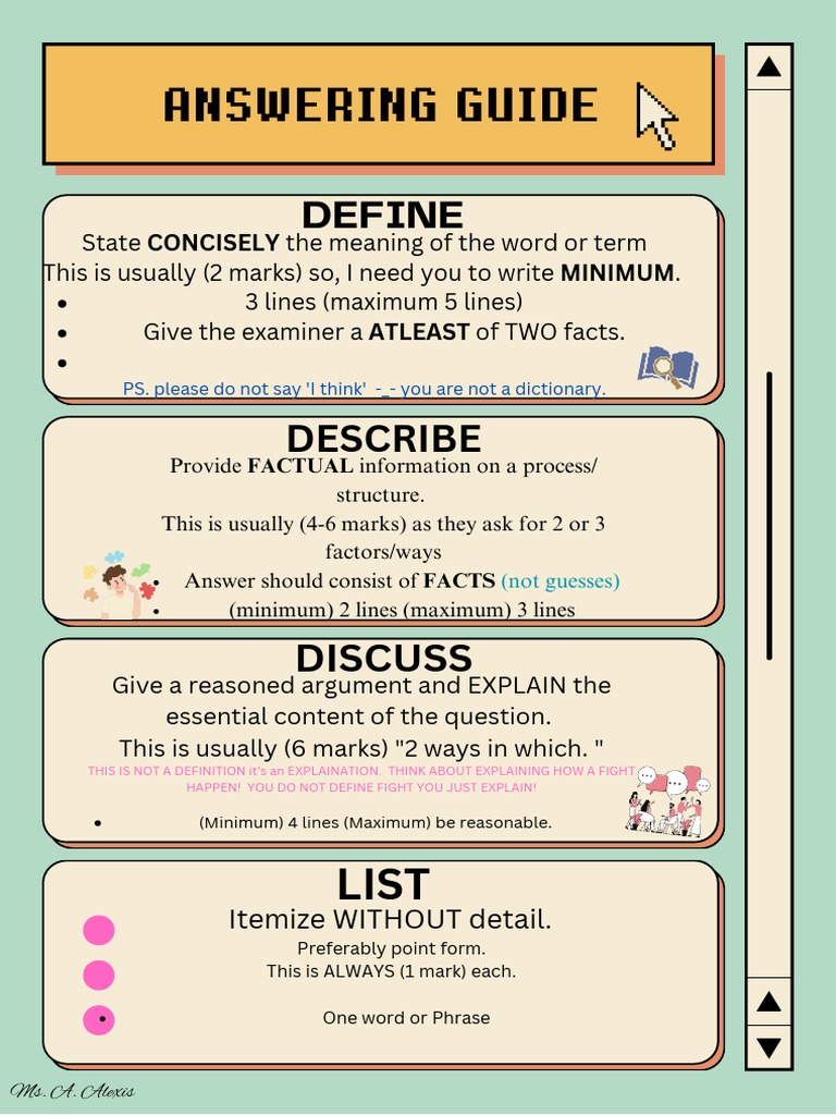 Answering Guide | PDF | Definition | Cognitive Psychology