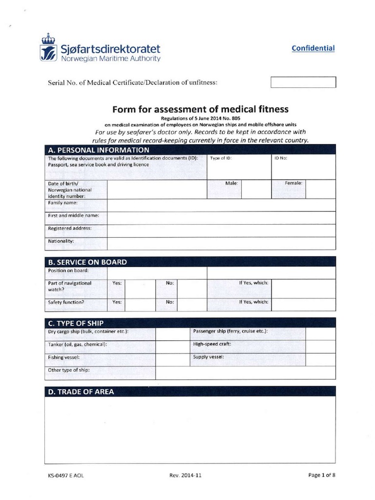 Norwegian Ship Self Declaration | PDF
