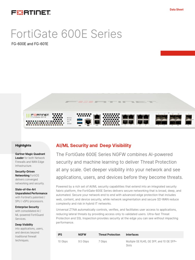 FortiGate 600E | Download Free PDF | Computer Network | Security
