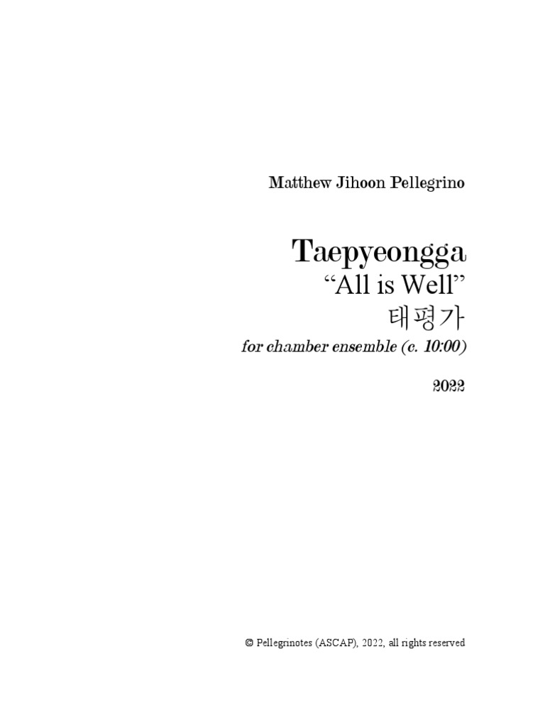 Taepyeongga Hybrid Perusal Score | PDF