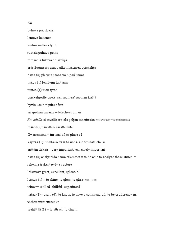 Suomea Suomeksi KPL8 | PDF