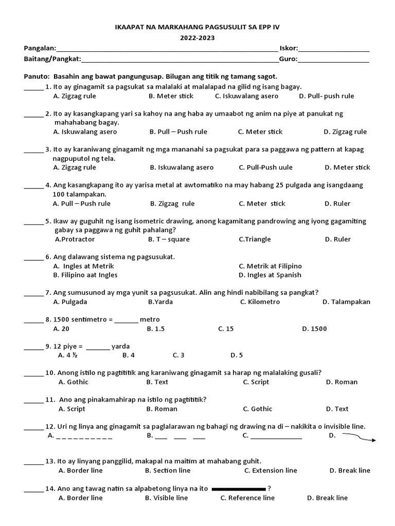 PT - Epp 4 - Q4 | PDF