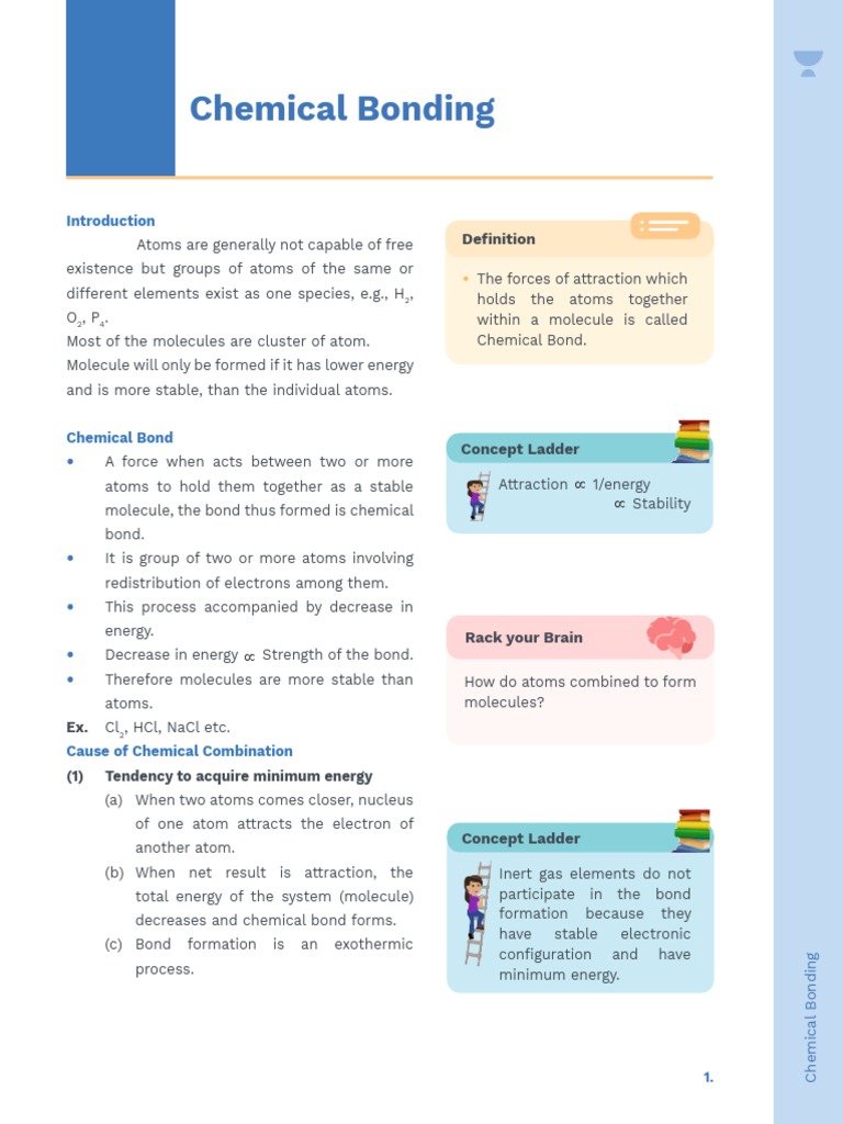 Chemical Bonding Notes Min | PDF | Chemical Bond | Ionic Bonding