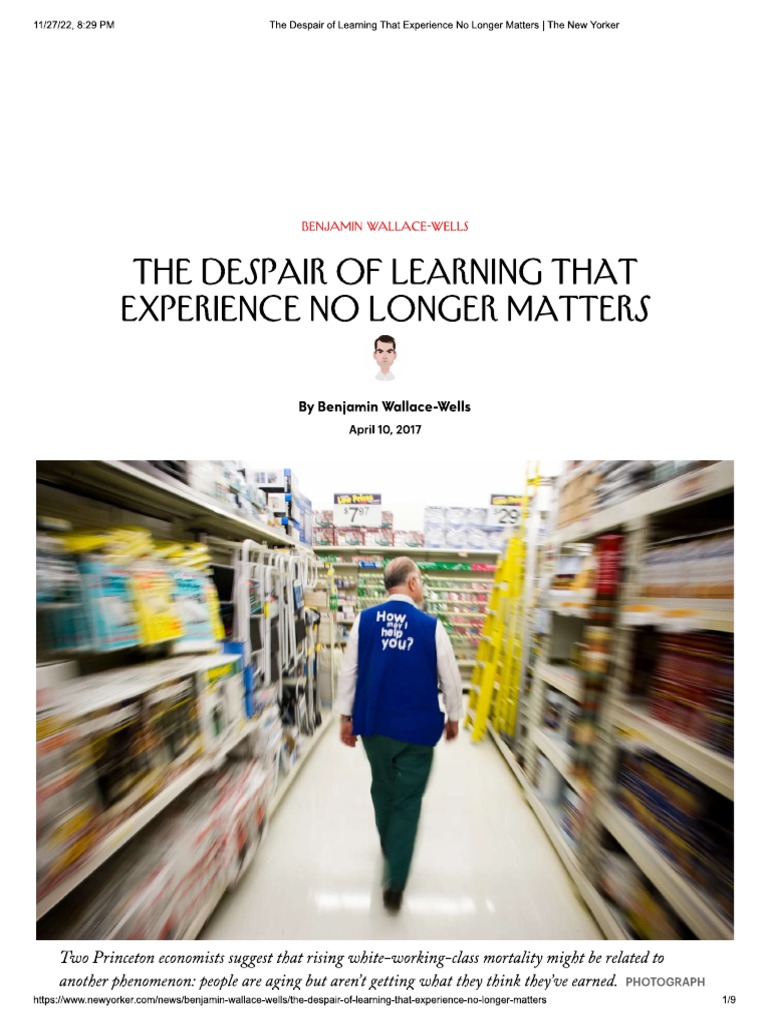 Article The Despair of Learning That Experience No Longer Matters | PDF