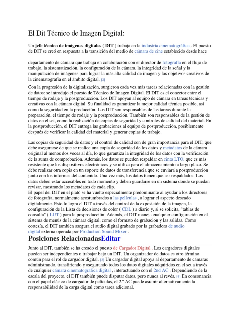 El Dit Técnico de Imagen Digital | PDF | Cámara digital | Televisión