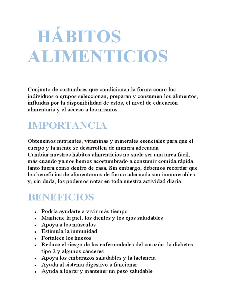 Hábitos Alimenticios | PDF | Alimentos | Carne