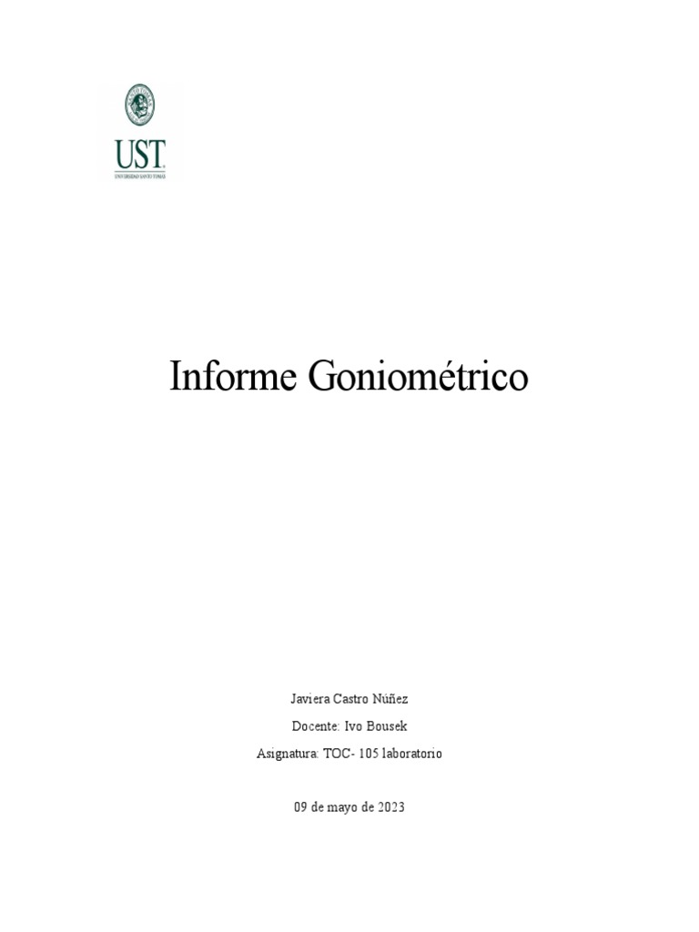 Informe Goniométrico | PDF | Mano | Codo
