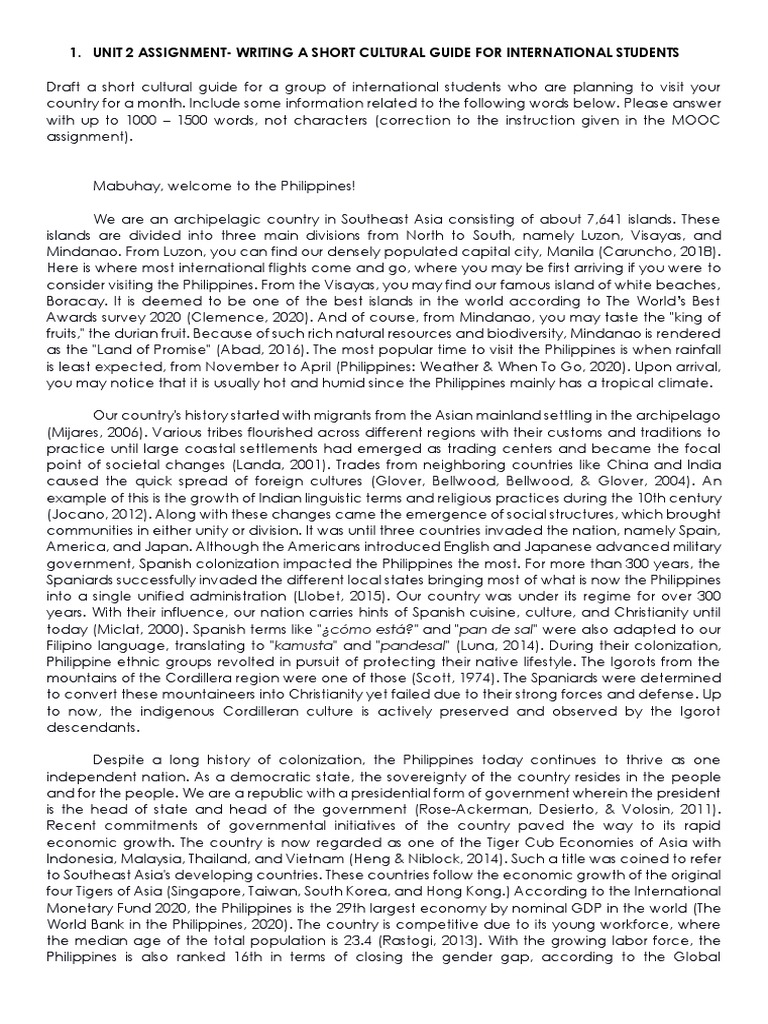 CULTURAL GUIDE FOR INTERNATIONAL STUDENTS | PDF | Philippines