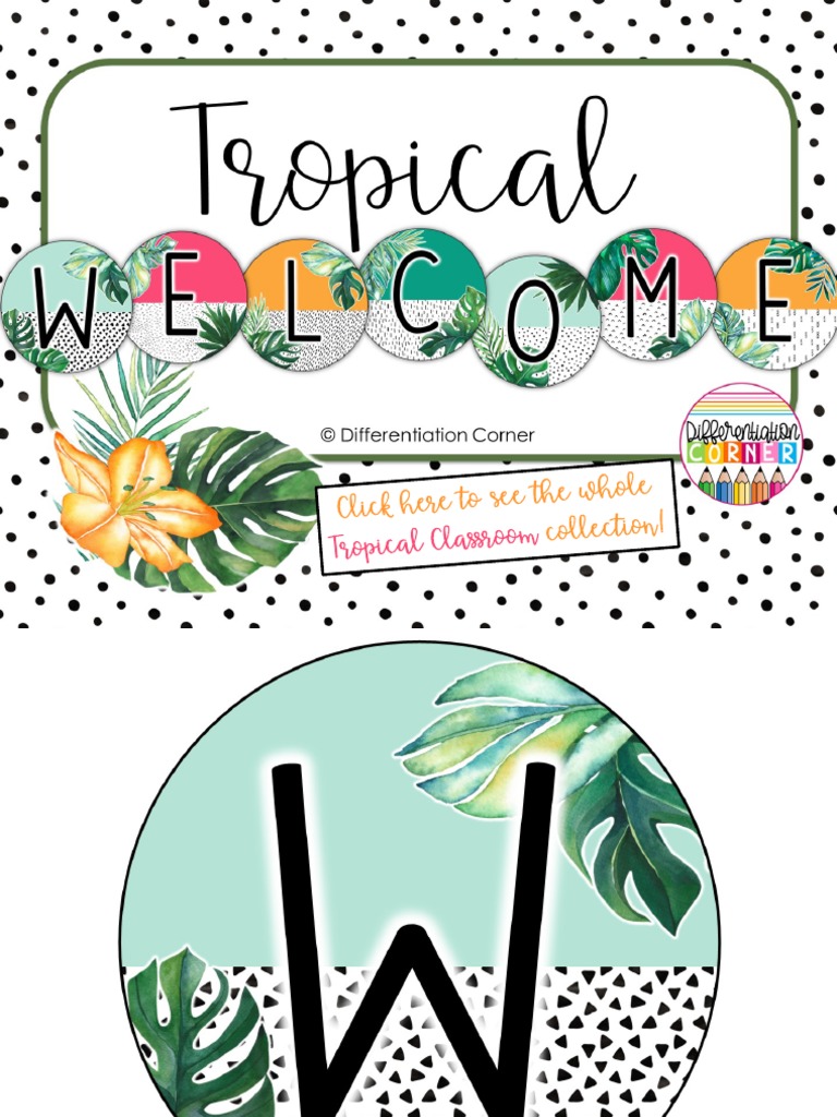 Tropical Classroom Decor Collection | PDF