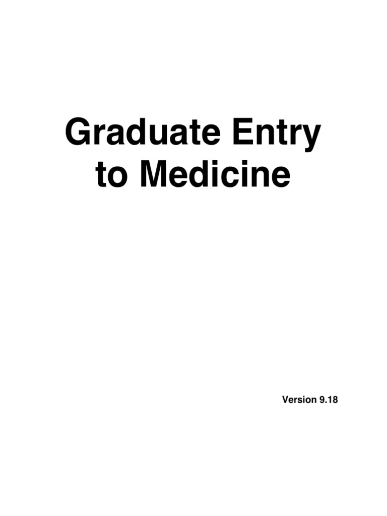 Graduate Entry Medicine Guide Imp | PDF | University And College ...