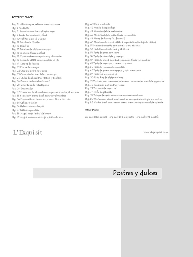 Postres y Dulces PDF 1 | PDF | Panes | Postres