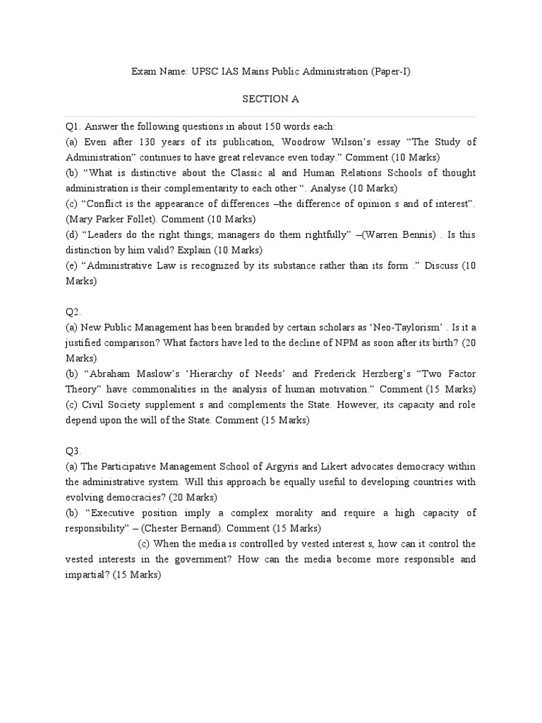 Public Administration Paper 1 2017 | PDF | Political Science