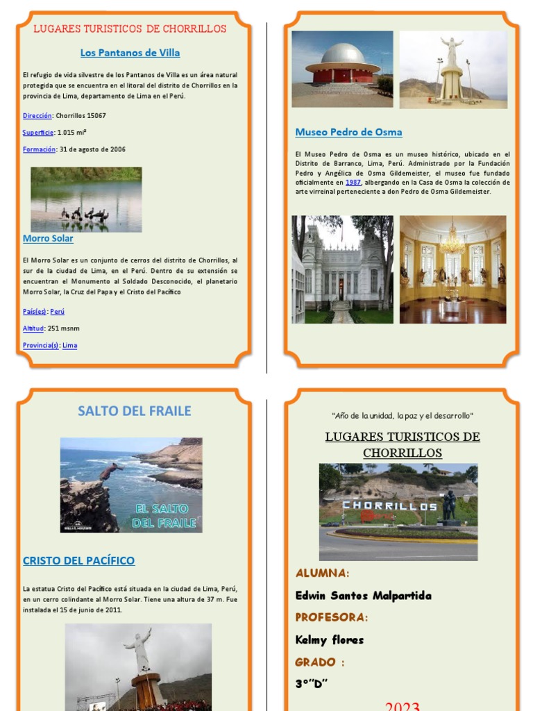 Diptico Lugares Turisticos | PDF | Lima | Museo