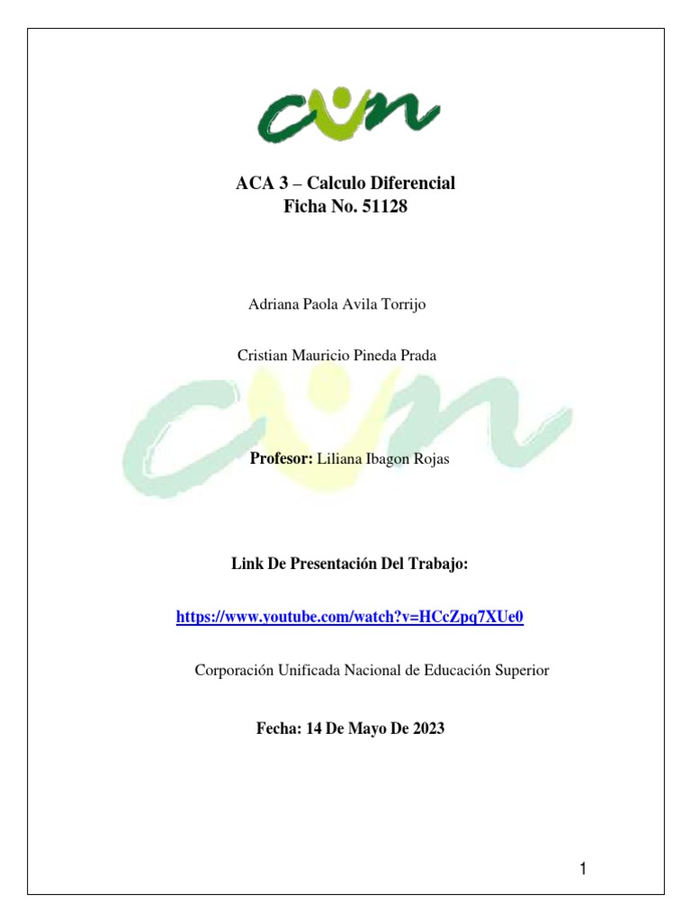Aca 3 - Calculo Diferencial (Link) | PDF