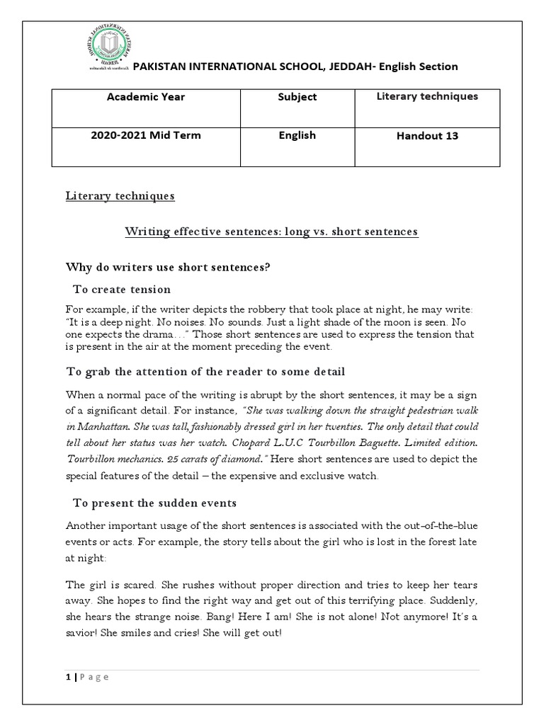 Handout 13 Literary Techniques | PDF | Mood (Psychology) | Mental Health Handout 13 Literary Techniques | PDF | Mood (Psychology) | Mental Health