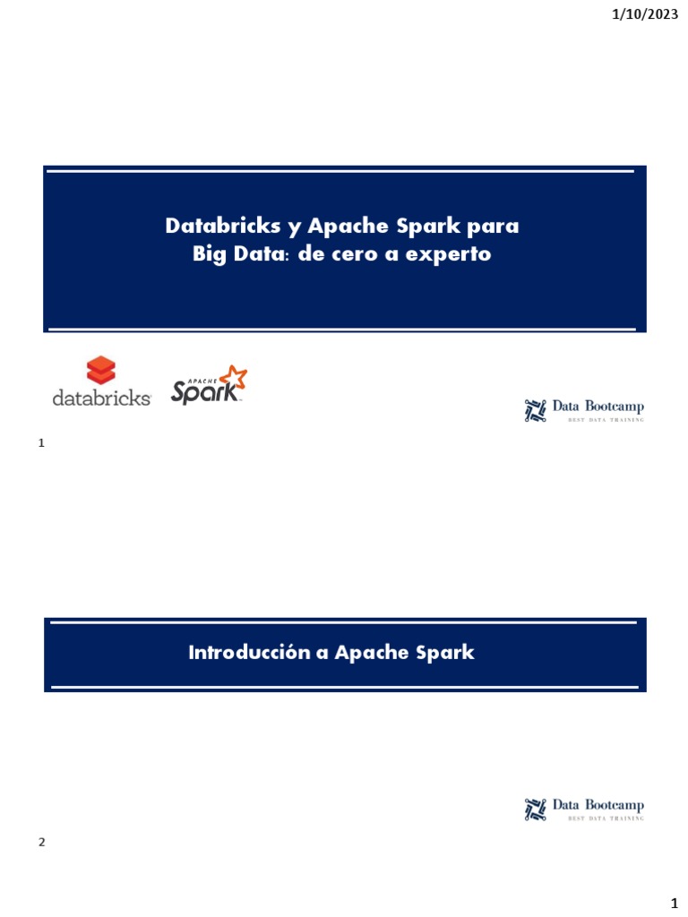 Presentacion Curso Databricks | PDF | Apache Spark | Grupo de computadoras