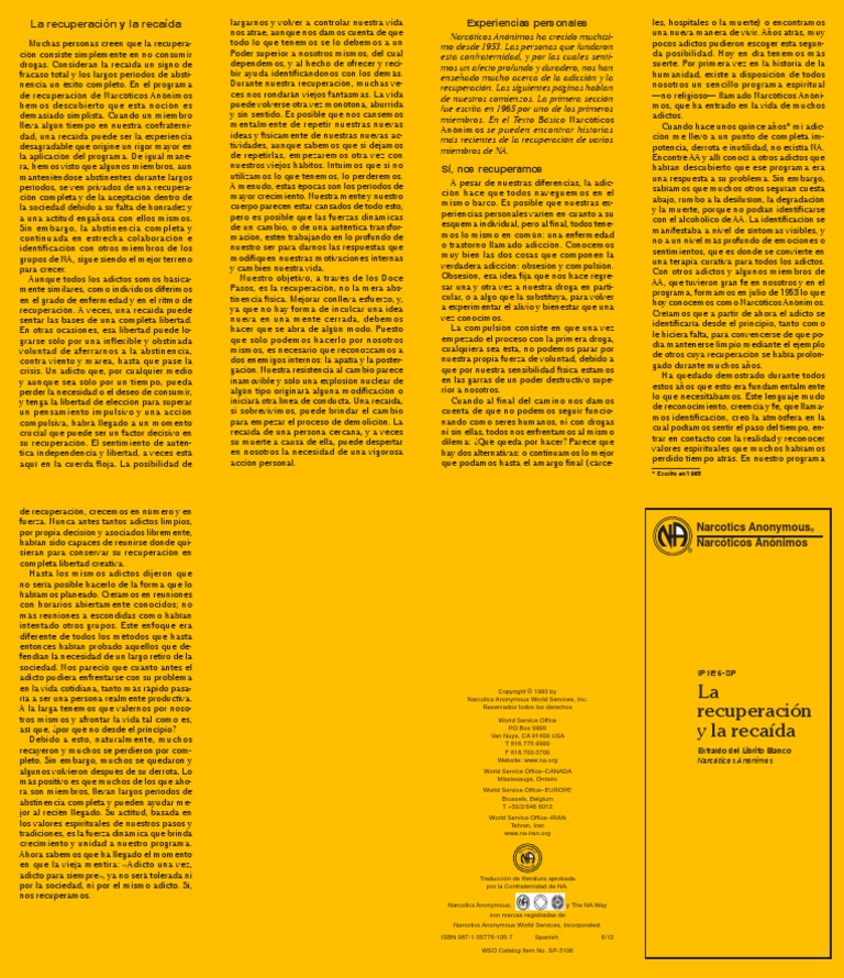 La Recuperacion y La Recaida | PDF | Trastornos relacionados con ...