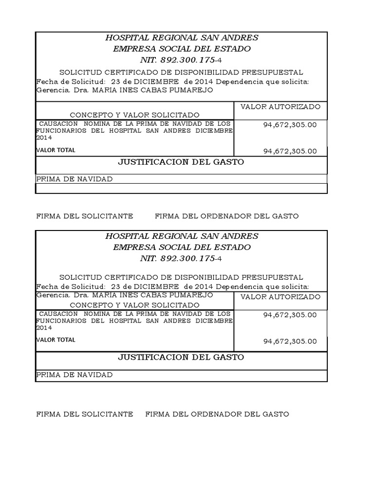 F-TH-14 Formato de Solicitud Del CDP | PDF | Gobierno
