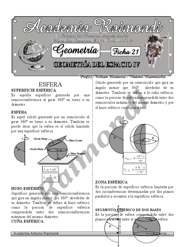 ESFERA | PDF | Esfera | Objetos geométricos