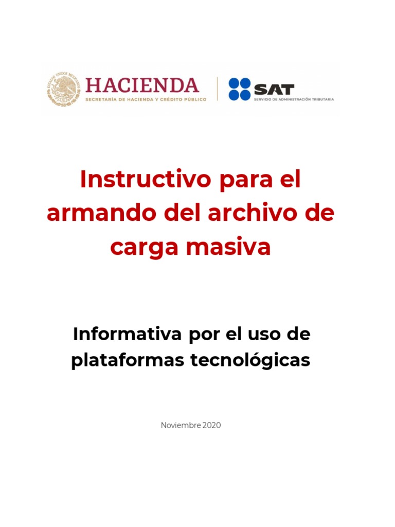 Instructivo+Para+La+Carga+Masiva 01112020 | PDF | México | Notación