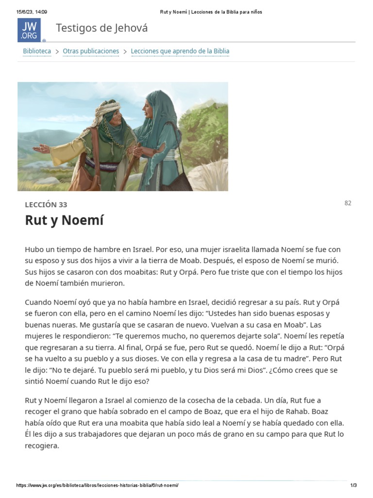 Rut y Noemí - Lecciones de La Biblia | PDF | Noemí (figura bíblica)